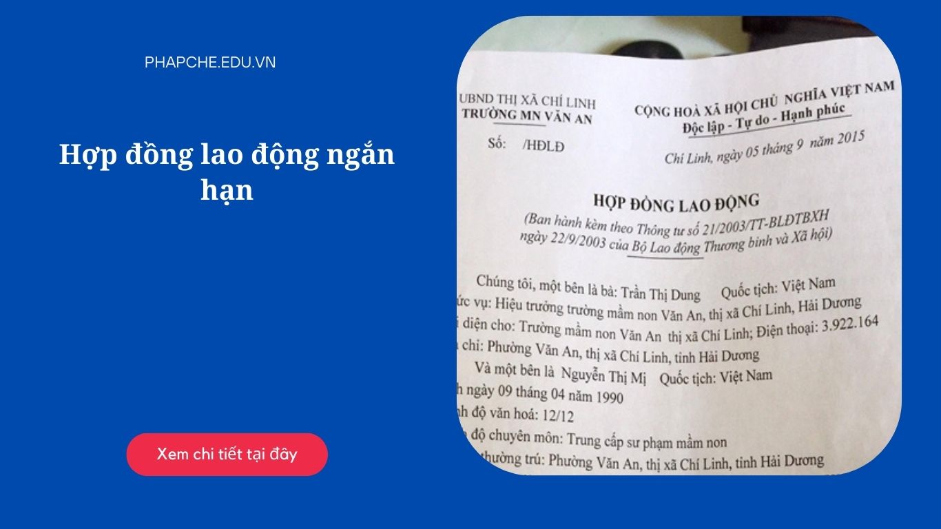 Hợp đồng lao động ngắn hạn - Tải xuống miễn phí