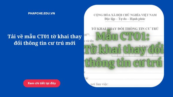 Tải về mẫu CT01 tờ khai thay đổi thông tin cư trú mới 2025